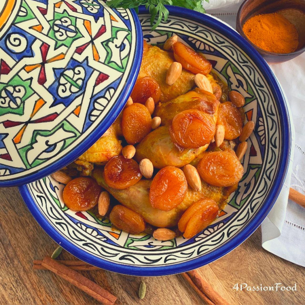 Sweet - savory Moroccan chicken tagine with caramelized apricots ...