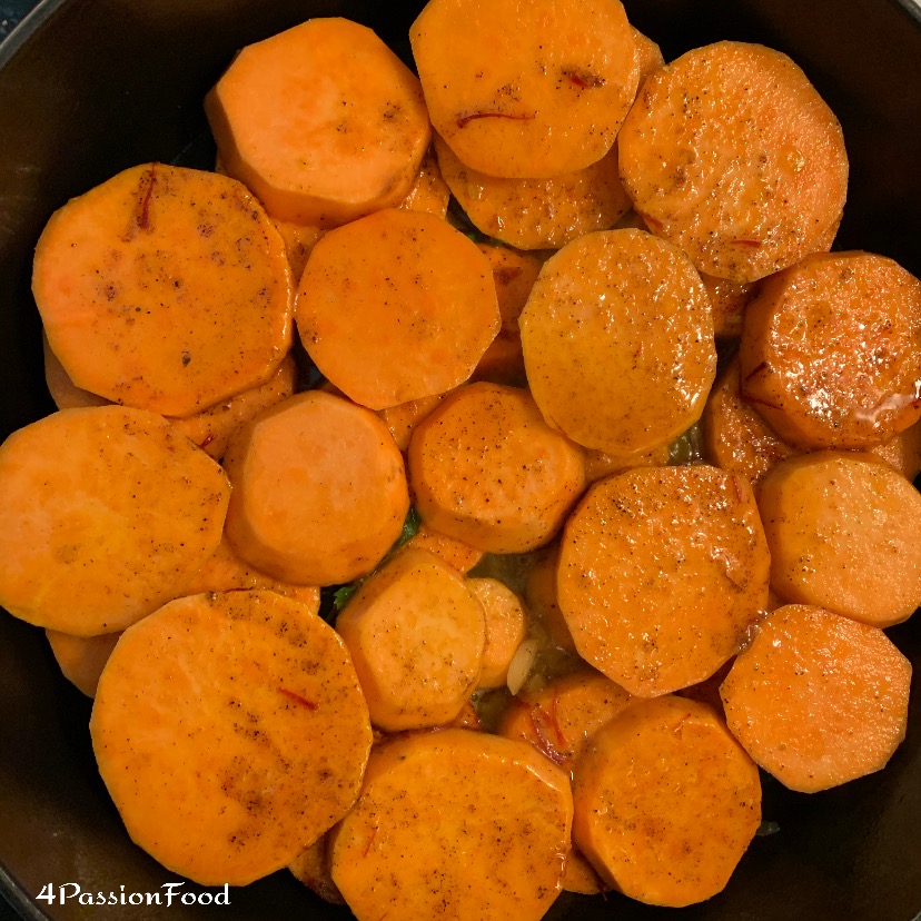 Salmon, sweet potatoes & Ras El Hanout Tagine - 4passionfood - English