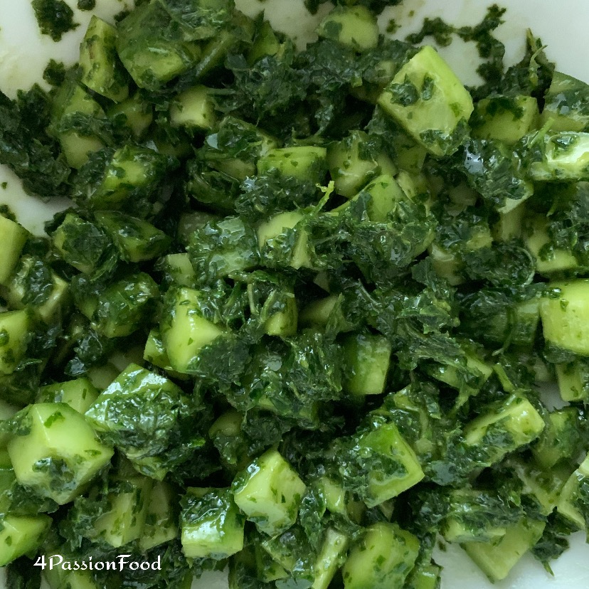 Baby gem lettuce with burnt aubergine yoghurt, smacked cucumber ...