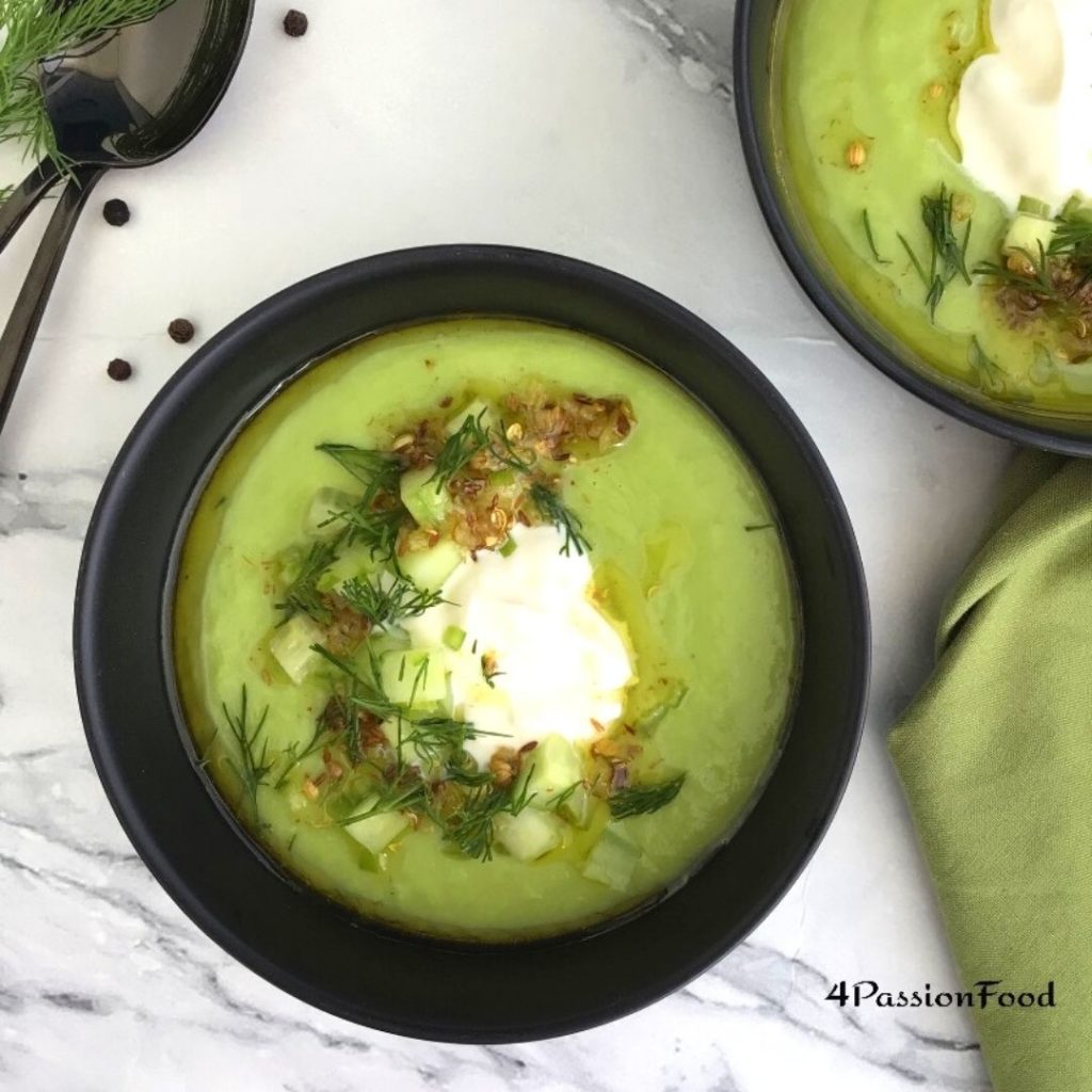 Chilled avocado soup with crunchy garlic oil - Ottolenghi ...