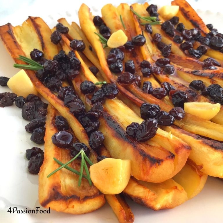 Parsnip confit with pickled currants. - 4passionfood - English