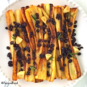 Parsnip confit with pickled currants. - 4passionfood - English