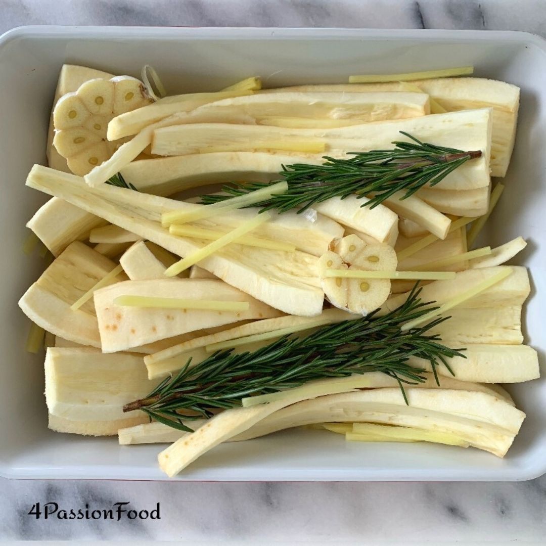 Parsnip confit with pickled currants. - 4passionfood - English