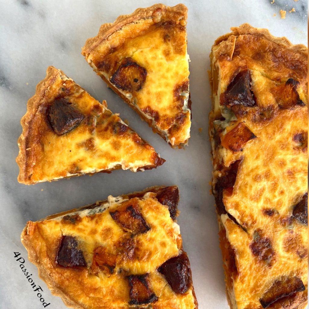 Butternut, membrillo & stilton quiche - Ottolenghi - 4passionfood - English