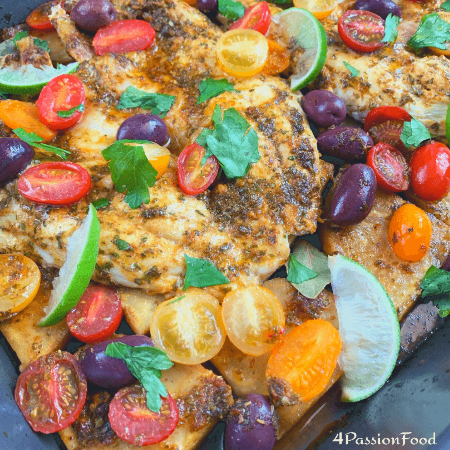 Poisson au four à la marocaine avec chermoula et céleri rave - 4passionfood