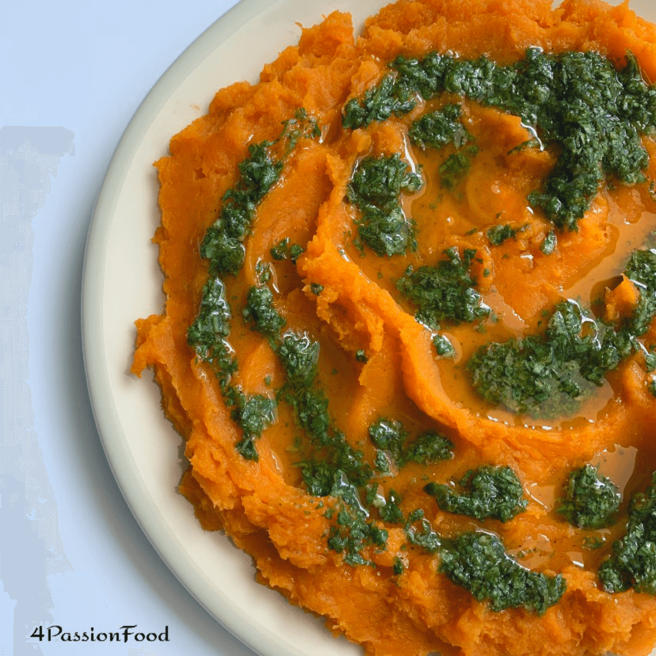 Purée de patate douce & sa salsa d’herbes - Ottolenghi - 4passionfood