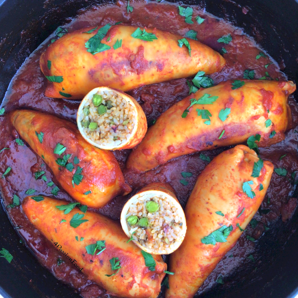 Calamars farcis au riz et Chermoula à la marocaine - 4passionfood